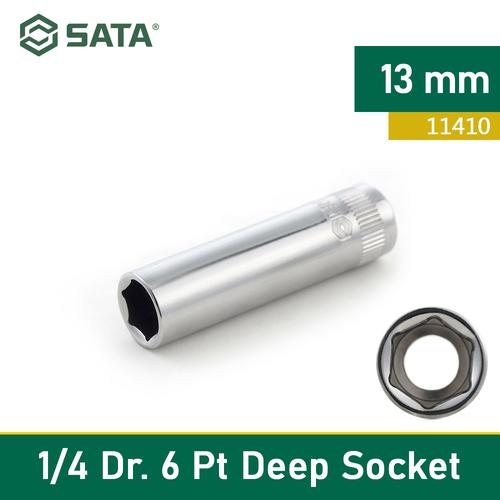 Jual SATA TOOLS Deep Socket soket Panjang Satuan 1/4 INCH 13MM DR 6PT ...