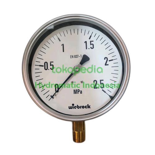 Jual 6 MPA PRESSURE GAUGE 4" INCH STAINLESS DRAT 1/2" INCH WIEBROCK - Jakarta Barat - Hydromatic ...