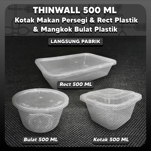 Promo Kotak Makan Plastik 500 ML Persegi Panjang / Thinwall - BULAT ...