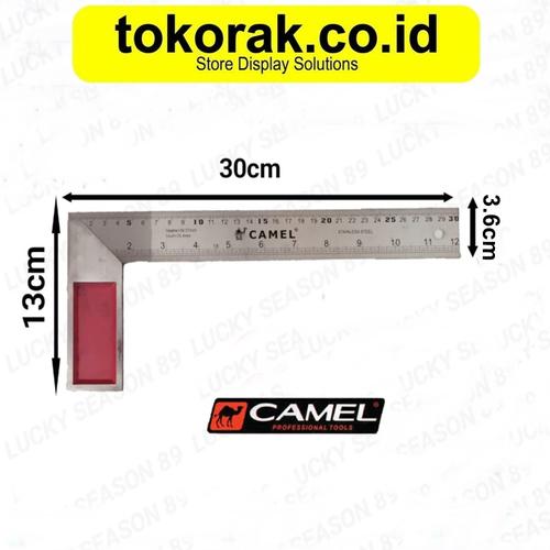 Jual SIKU METER SIKU TUKANG 30 CM CAMEL PENGGARIS SIKU JUMBO TEBAL 12 ...