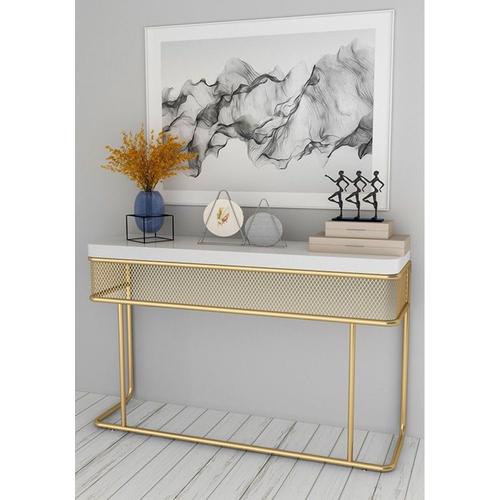 Jual Meja Console Table Pipa Besi Gold Fin Hpl - Kota Bekasi - Ruang ...