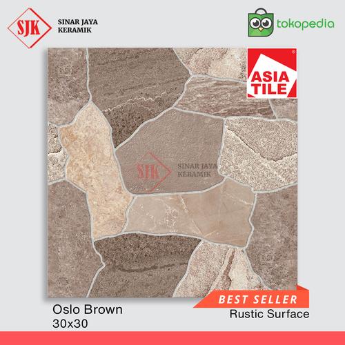 Jual Keramik Lantai Kasar WC Teras Asia Tile - Oslo Brown/Grey 30x30 KW1 - Grey - Jakarta Pusat ...