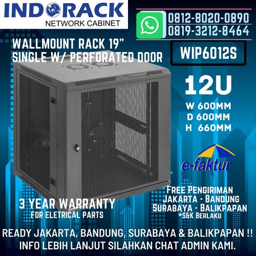 Jual INDORACK WALLMOUNT WIP6012S - 12U DEPTH 600MM SINGLE / PERFORATED ...
