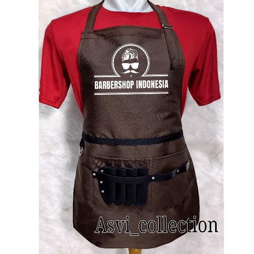 Jual Apron barbershop berlogo premium, Apron keren 100% original ...