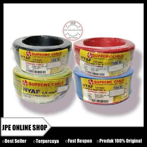 Jual Supreme Kabel NYAF 1.5mm / Kabel Control Serabut 1x1.5mm Supreme - Hitam - Jakarta Pusat ...