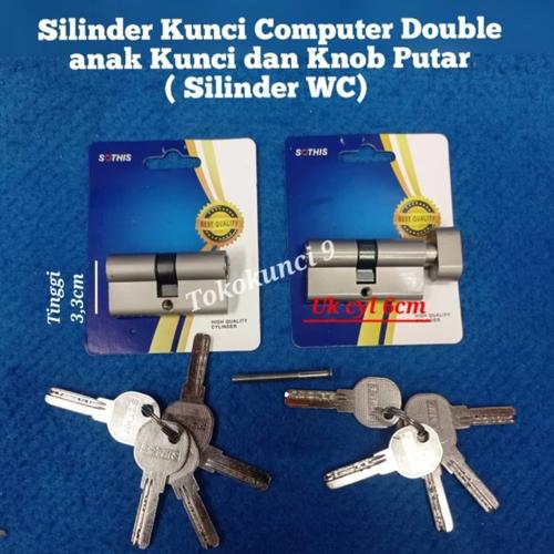 Jual Cylinder/Silinder Kunci Pintu Besar 60mm 4 Anak Kunci Jantung Kuningan - Cyl Biasa ...