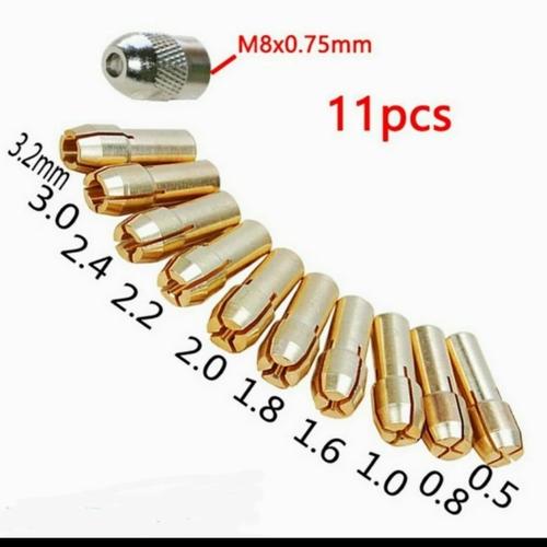 Jual kepala bor mini chuck fillet mini drill set 11 pcs - Kota Bekasi ...