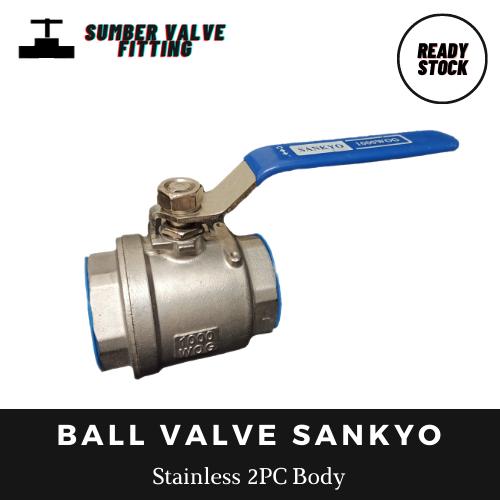 Jual Ball Valve Sankyo 1 1/4" 2PC (Full Bore) Stainless - Jakarta Barat - Sumber Valve Fitting ...
