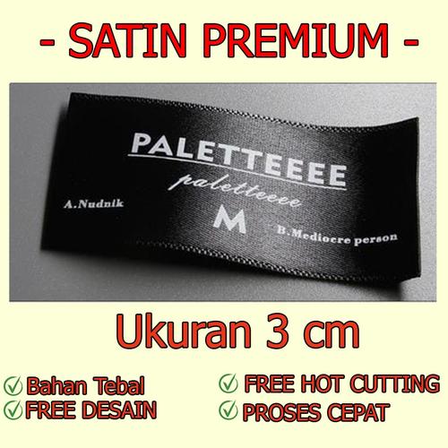 Jual label satin premium 3 cm baju custom Label Satin Label Kaos - 3x6 ...