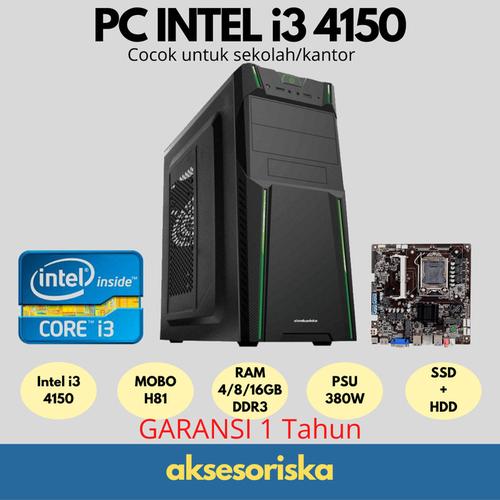 Jual Paket PC Rakitan CPU Komputer Kantor Intel Core i3 4150 Gen 4 Asus H81 - HD500 NOSSD - Kota ...
