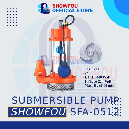 Jual SHOWFOU SUBMERSIBLE PUMP SFA-0512N 1/2 HP 1 Phase 400 Watt 2 Inch ...