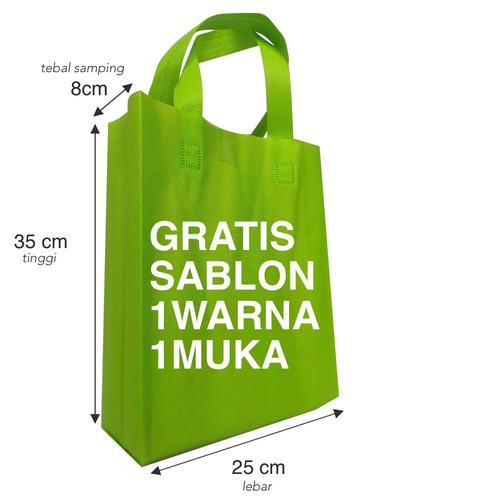 Jual Tas Spunbond Goodie Bag Custom Design dengan sablon 1 Warna 1 Muka - box 30x35x10 - Jakarta ...