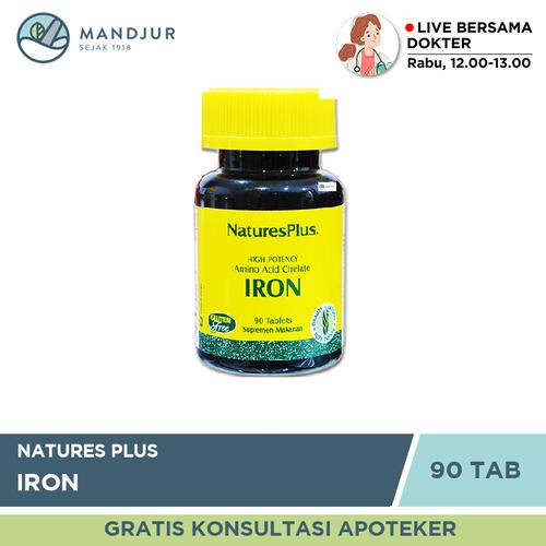 Jual Natures Plus Iron 90 Tablet - Suplemen Zat Besi, Anemia, dan ...