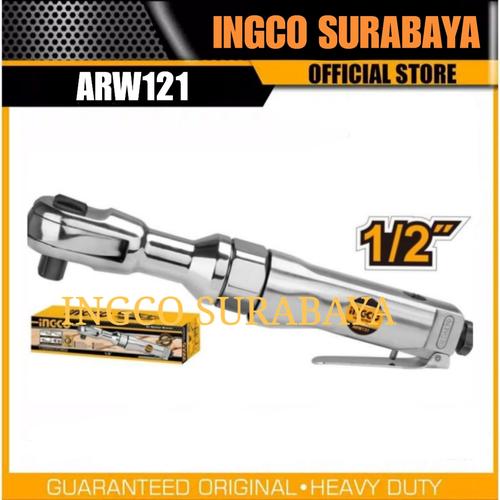 Jual INGCO ARW121 AIR RATCHET WRENCH 1/2" 68NM KUNCI SOK SOCKET ANGIN ...