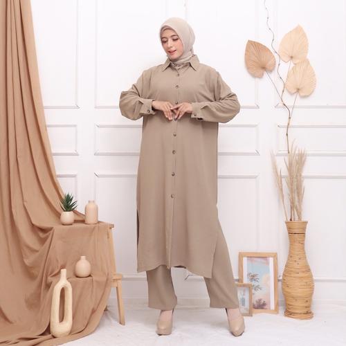 Jual SETELAN WANITA MUSLIM / SETELAN LONG TUNIK MUSLIM JUMBO LAURA ...