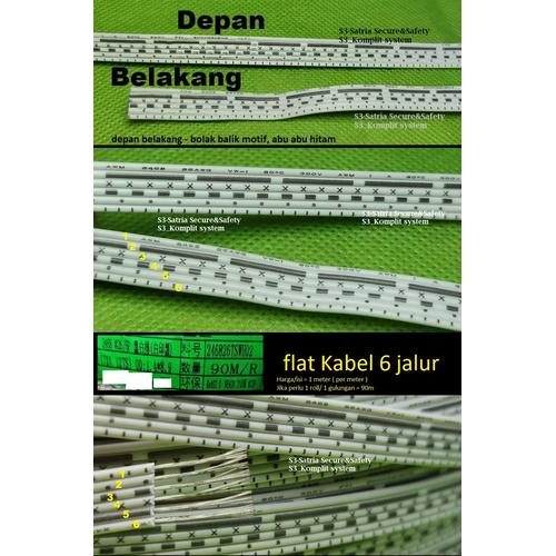 Jual Kabel 6 jalur Pipih Cable flat AWG26 6P Pita 6 pin AWG 26 6jalur ...