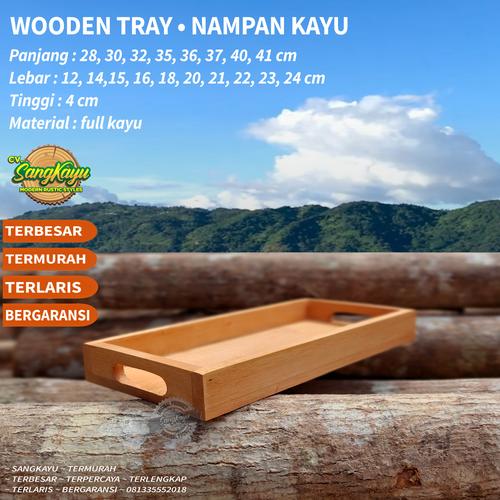 Jual Nampan kayu +handle 30x24x4cm Wooden Tray kotak serbaguna baki ...