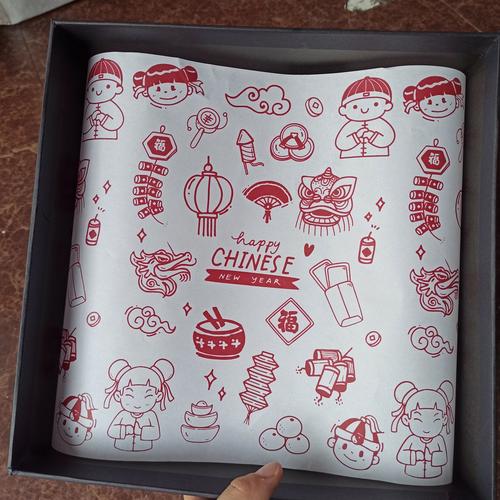 Jual wrapping paper / kertas pembungkus hampers atau roti tema cny ...