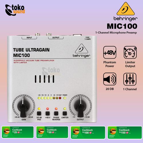 Jual Behringer MIC100 Audiophile Vacuum Tube Preamplifier with Limiter ...