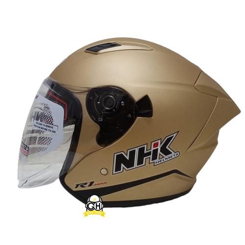 Jual NHK R1 MAX SOLID LIGHT GOLD DOFF HELM OPEN FACE DOBLE VISOR - M ...