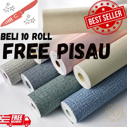 Jual Wallpaper Foam Linen Roll Wallpaper Dinding - Dekorasi Kamar Tidur ...
