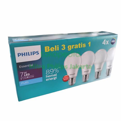Jual Philips Lampu Led Bulb Essential 7 Watt Putih ( 1 Paket isi 4 ) - Jakarta Barat - mitra ...