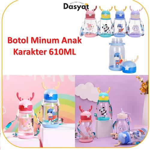 Promo DOS Botol Minum Anak Karakter Kartun Botol Air Minum Anak Sedotan ...