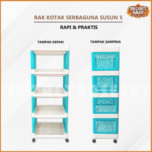Promo RAK KOTAK 5 SUSUN + RODA - Rak Serbaguna / Rak Portable / Rak ...