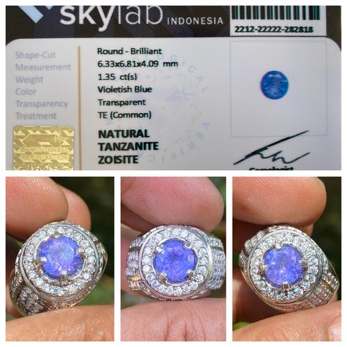 Jual Natural 1.35ct Violetish Blue Tanzanite Zoisite Ring Perak - Jakarta Timur - Sanasini ...