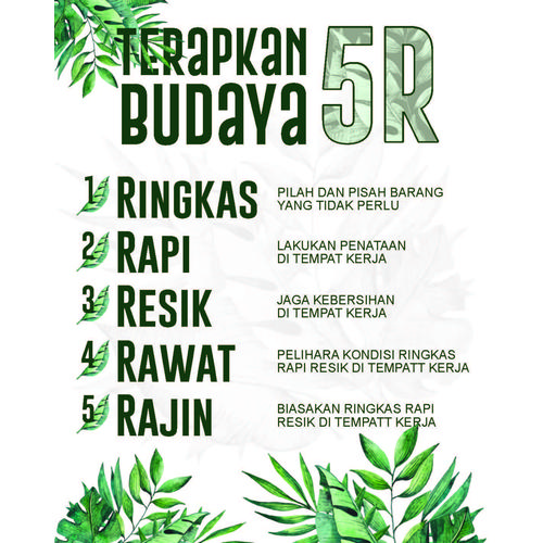 Jual Banner Kesehatan TERAPKAN 5R DITEMPAT KERJA Lengkap - Kota Bekasi ...