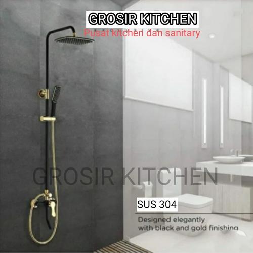 Jual Shower set panas dingin black gold model ONDA /Shower mandi hitam ...