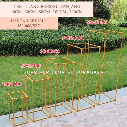 Jual [ECER] TIANG GOLD DEKORASI WEDDING CAGAK GOLD BACKDROP BUNGA TIANG ...