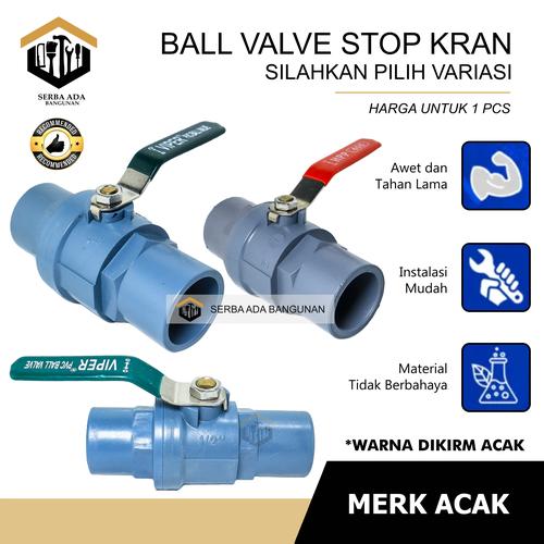 Jual Ball Valve Stop Kran Keran PVC GAGANG BESI STAINLESS HIGH QUALITY - PVC GG BESI 1/2 - Kota ...