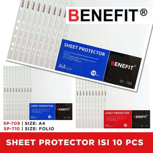 Jual SHEET PROTECTOR "BENEFIT" PLASTIK DOKUMEN ORDNER PP POCKET ISI 10 ...