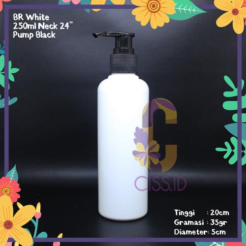 Jual BOTOL PLASTIK BR 250ML WHITE PUMP HITAM HAND SANITIZER KOSMETIK IMPORT - Jakarta Timur ...
