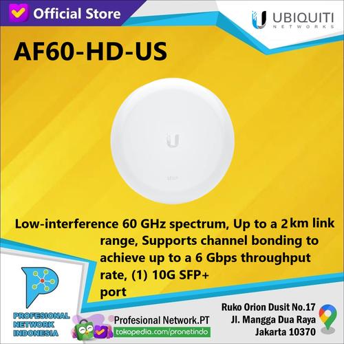 Promo UBIQUITI AF60-HD-US UISP airFiber 60 HD Multi-gigabit bridge Cicil 0% 3x - Jakarta Pusat ...