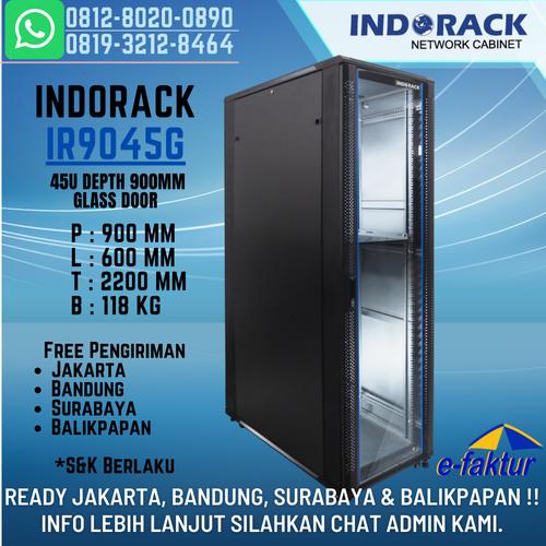 Jual INDORACK CLOSE RACK GLASS DOOR RACK SERVER 45U DEPTH 900MM ...