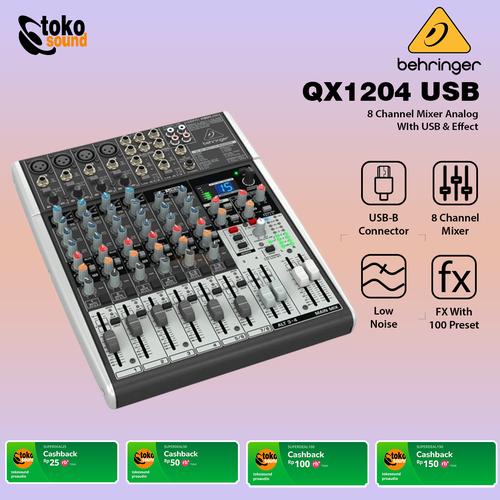 Jual Behringer Xenyx QX1204USB - 12 Channel Mixer with USB and Effects ...