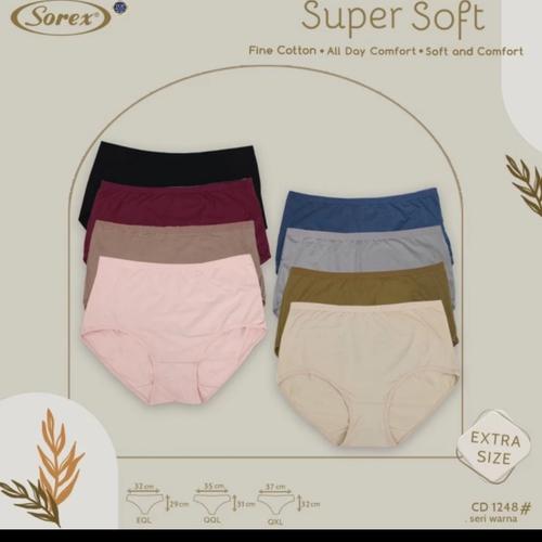 Jual cd celana dalam wanita jumbo size sorex 1248 uk 3xl-5xl (eql qql qxl) - random, EQL/XXXL ...
