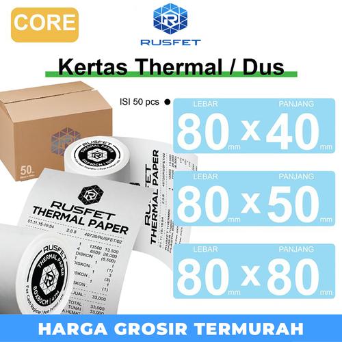 Jual Kertas Thermal Core Kertas Printer Resi Barcode POS DUS - 80x40mm ...