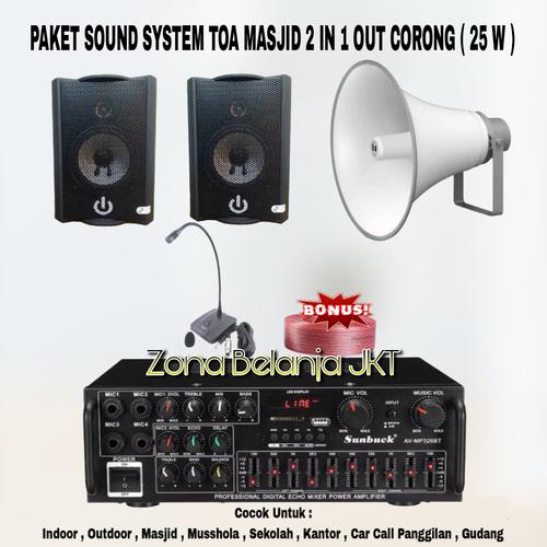 Jual PAKET SOUND TOA MASJID MUSHOLLA 2 IN 1 OUT CORONG TOA 25W ( SET B ...