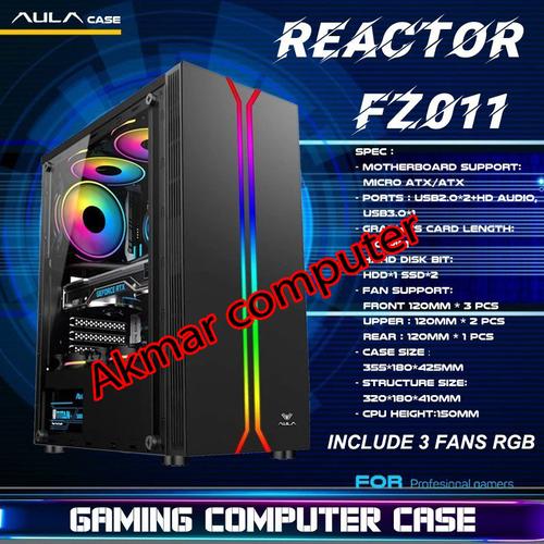 Jual Casing PC Gaming AULA FZ011 ATX include 3 Fan RGB - Casing AULA FZ 011 - Kota Depok - Akmar ...