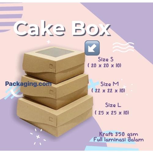 Jual Box Kraft Laminasi Window Uk 20x20x10/Cakebox Uk 20x20x10/Kotak ...