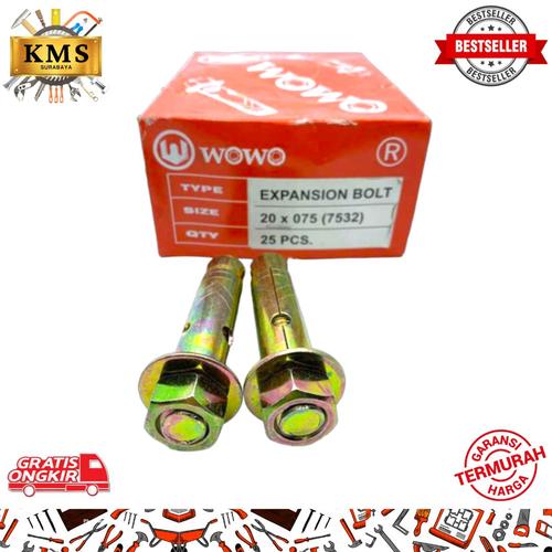 Jual Dynabolt Wowo 20 x 75 ( Dinabolt / Baut Tanam/Beton ) - 1box isi 25pcs - Kota Surabaya ...