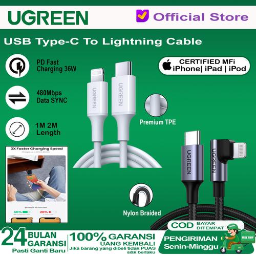 Jual UGREEN Kabel Data Lightning Mfi For iPhone 11 12 13 14 Fast ...