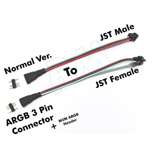 Jual Konektor JST sm 3 pin male to konektor Addressable RGB konverter - JST female ARGB - Kota ...