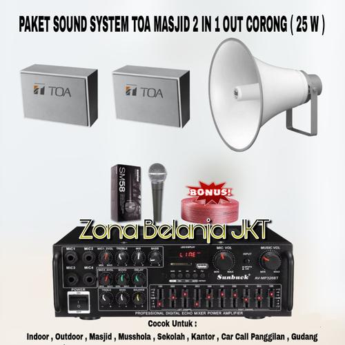 Jual PAKET SOUND TOA MASJID MUSHOLLA 2 IN 1 OUT CORONG TOA 25W ( SET 1 ...