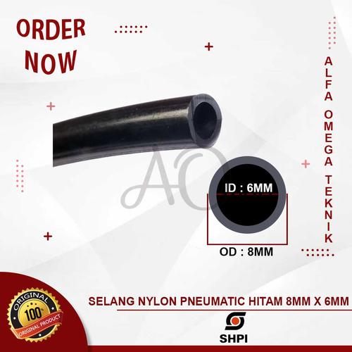 Jual SELANG NILON 8MM x 6MM PNEUMATIC SHPI HOSE PNEUMATIK NYLON HITAM ...