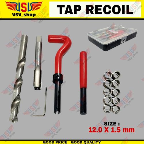 Jual Thread Repair Kit Set M12x1.5 Tap recoil Helicoil Hand Tap drat ...