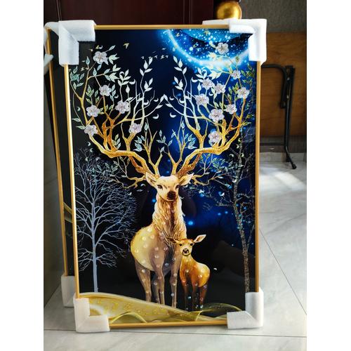 Jual lukisan porcelain 5d lukisan diamond lukisan rusa dekorasi rumah ...